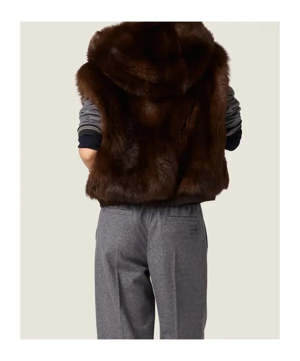 Miu Miu Shearling Vest With Tassels