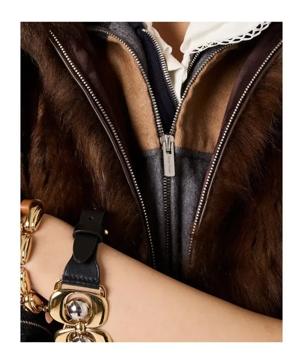 Miu Miu Shearling Vest With Tassels