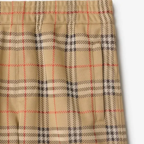 Burberry Checked Elasticated Waistband Jersey Shorts