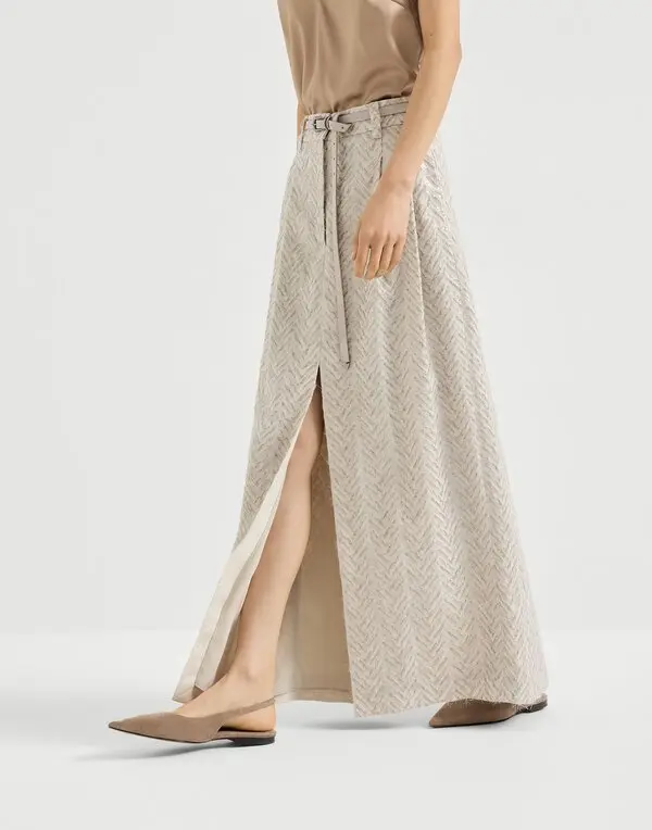 Brunello Cucinelli Chevron Maxi Skirt