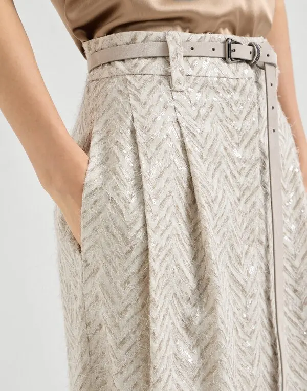 Brunello Cucinelli Chevron Maxi Skirt