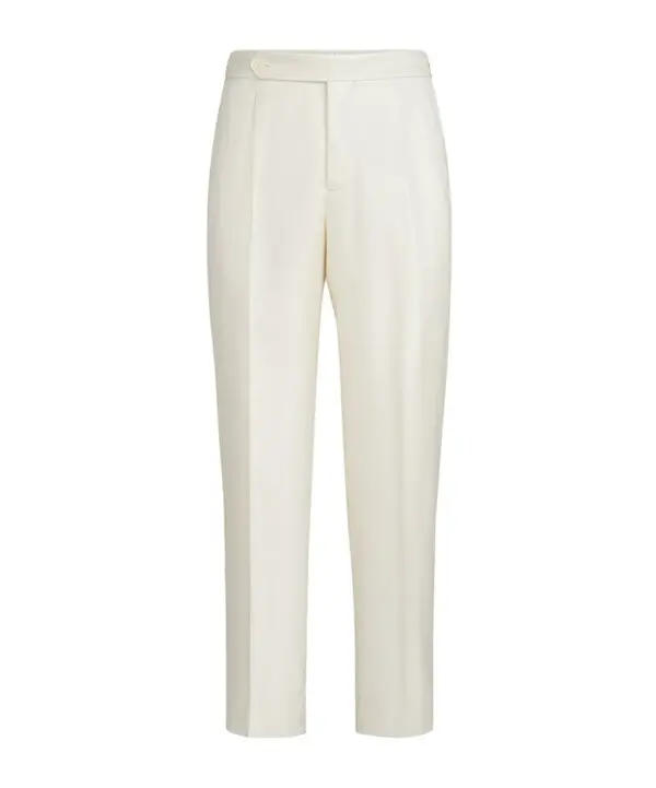 Brunello Cucinelli Pleated Waist-tab Silk Trousers