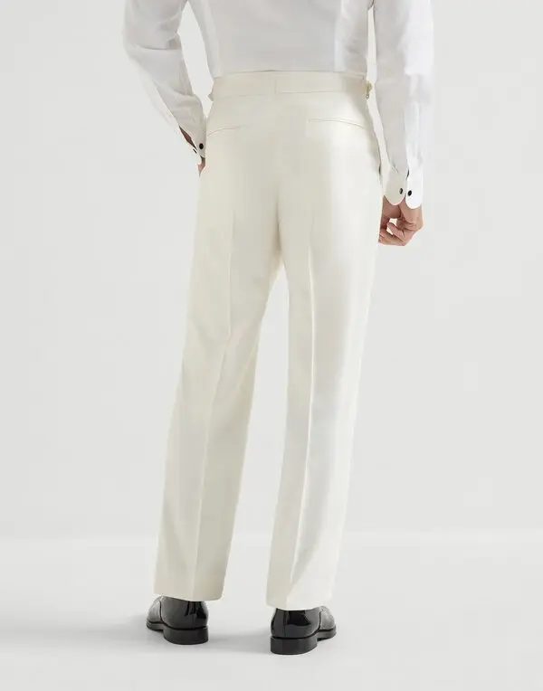 Brunello Cucinelli Pleated Waist-tab Silk Trousers