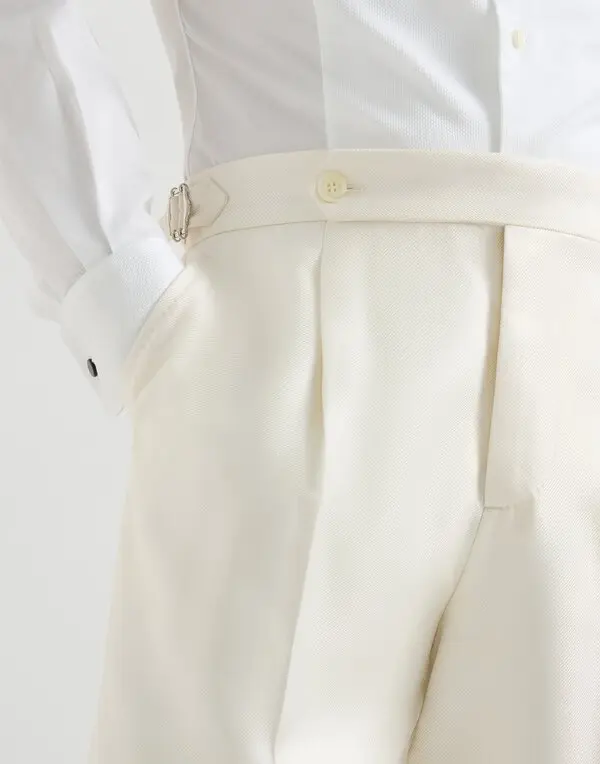 Brunello Cucinelli Pleated Waist-tab Silk Trousers