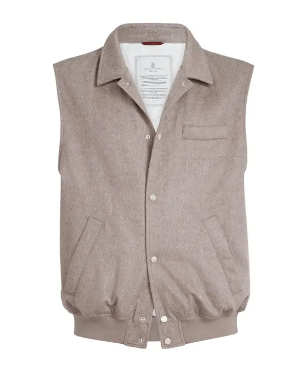 Brunello Cucinelli Flannel Padded Gilet