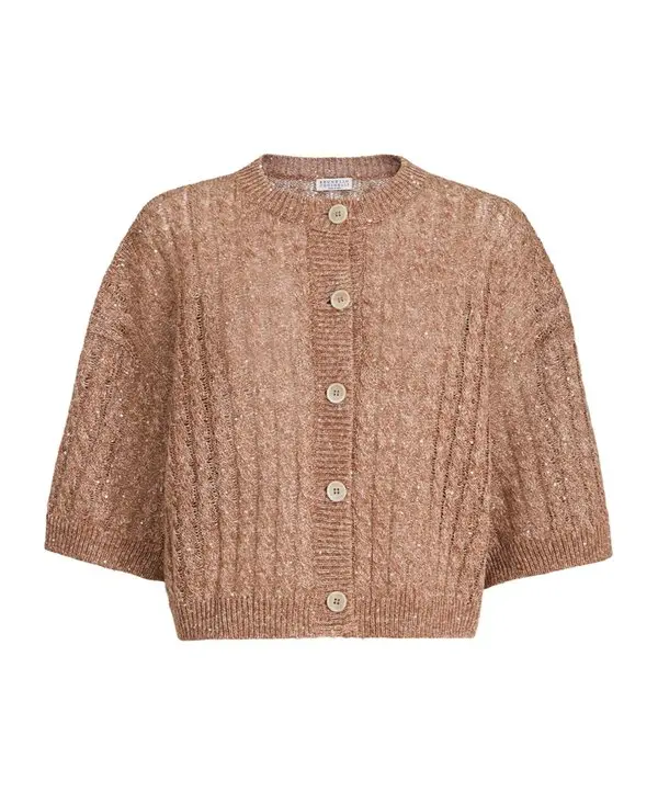 Brunello Cucinelli Cable Knit Openwork Cardigan