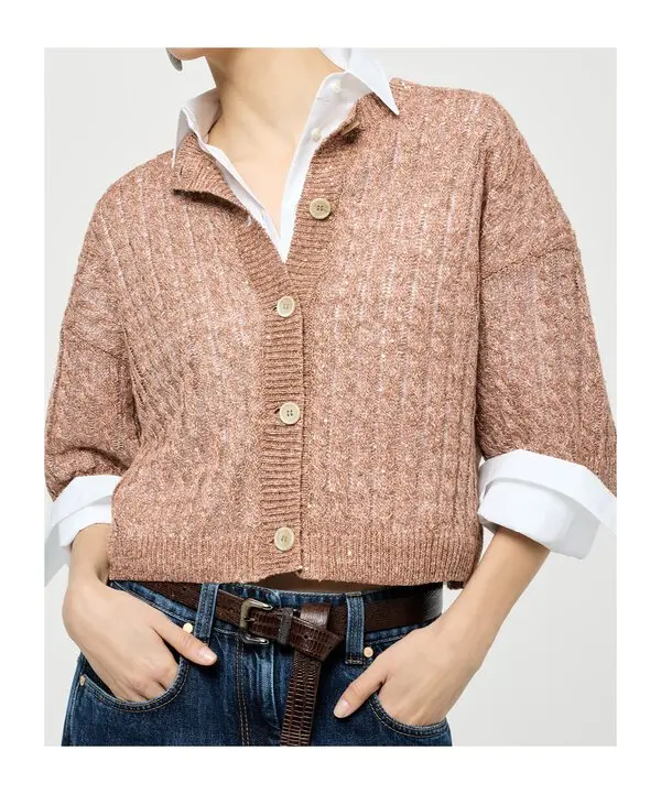 Brunello Cucinelli Cable Knit Openwork Cardigan