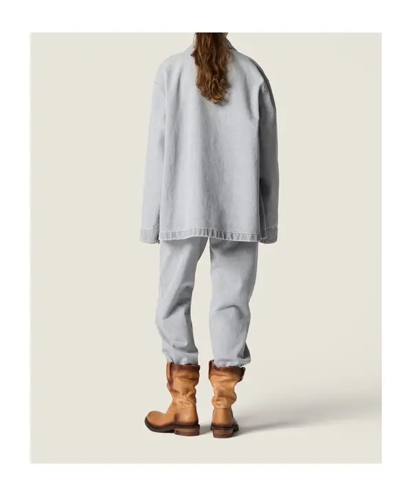 Miu Miu Denim Blouson Jacket With Contrasting Top-stitching