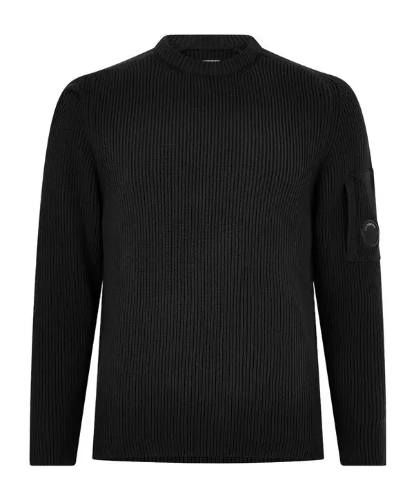 C.P. COMPANY Crew Neck Ribbed Knit Sweater
