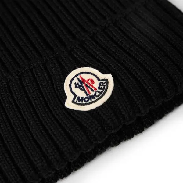 Moncler Ribbed Beanie With Fur Pom-pom