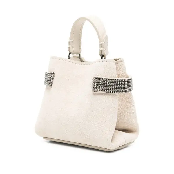 Brunello Cucinelli Embellished Top-handle Pouch - Nude