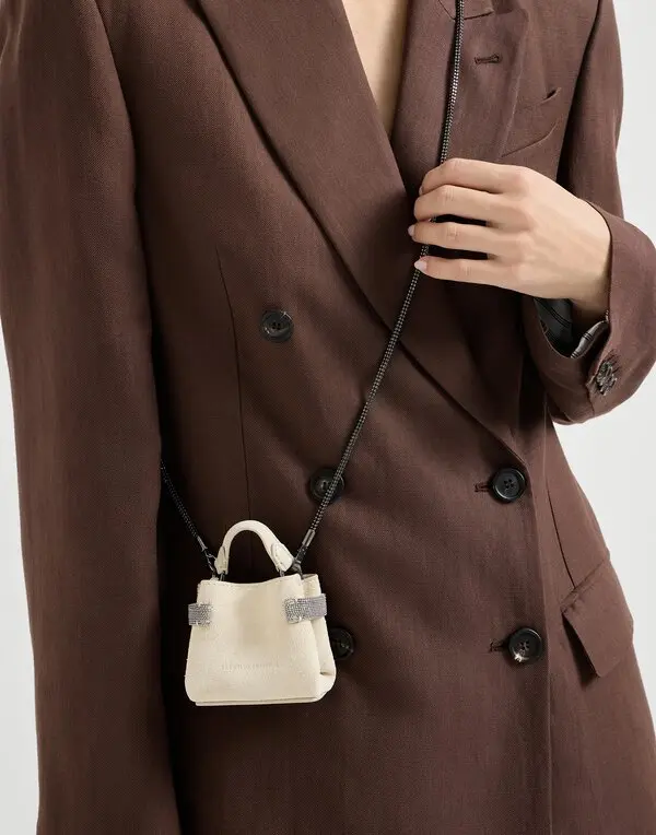 Brunello Cucinelli Embellished Top-handle Pouch - Nude