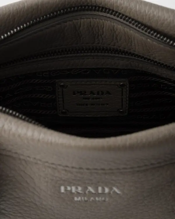 Prada Large Leather Tote Bag - Clay Grey