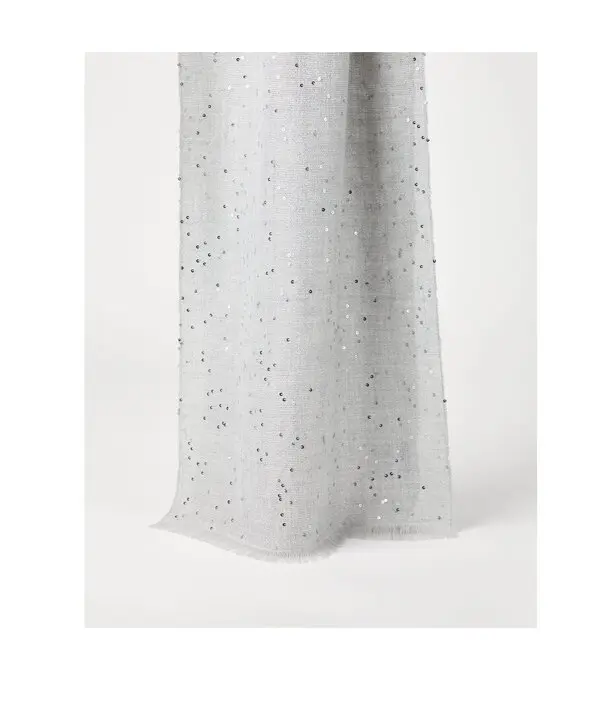 Brunello Cucinelli Fringed Sequin Detailing Scarf