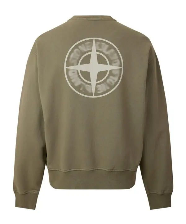 Stone Island Khaki Crewneck Loose Sweatshirt