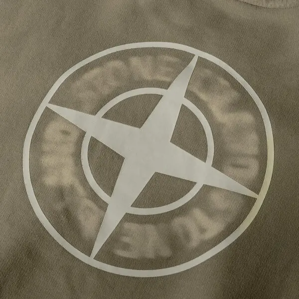 Stone Island Khaki Crewneck Loose Sweatshirt
