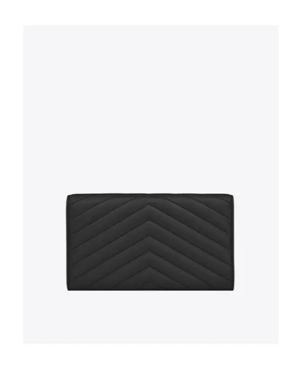Saint Laurent Cassandre Matelassé Large Flap Wallet In Lambskin