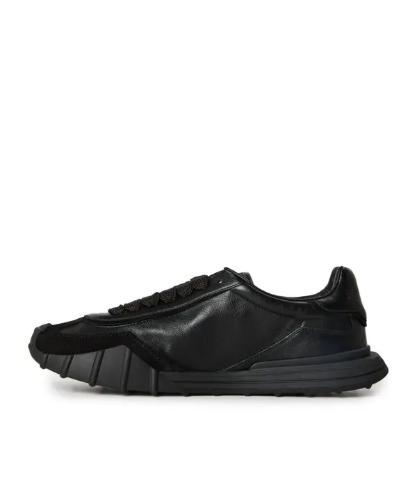Dolce & Gabbana Allblack Paneled Lowtop Shoes