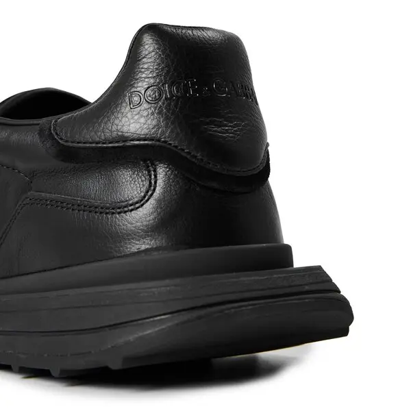 Dolce & Gabbana Allblack Paneled Lowtop Shoes