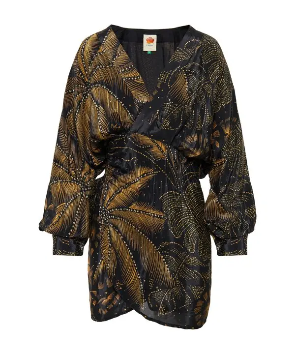 Farm Rio Foliage Wrap Mini Dress