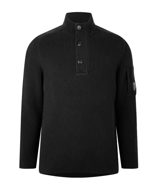 C.P. COMPANY Neck Sweater - Black
