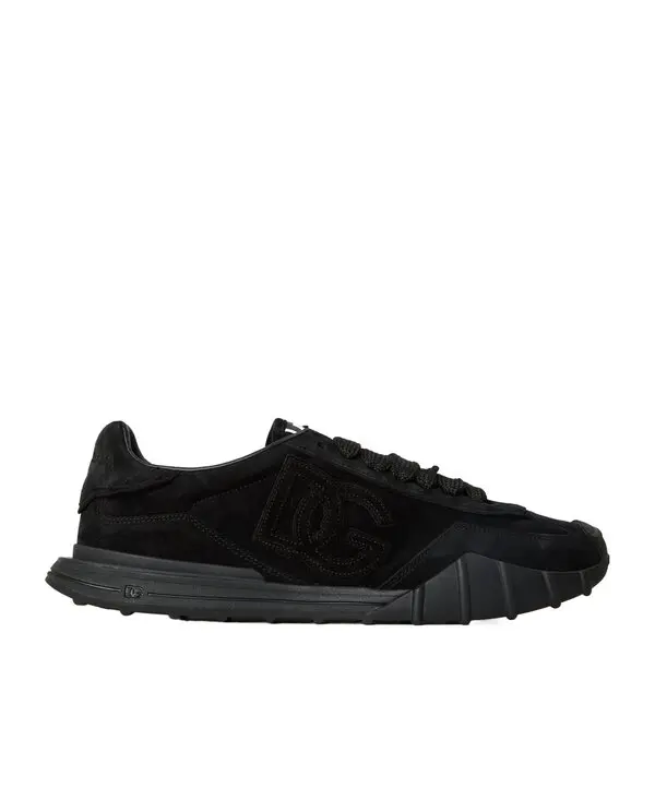 Dolce & Gabbana Allblack Suede Lowtop Shoes