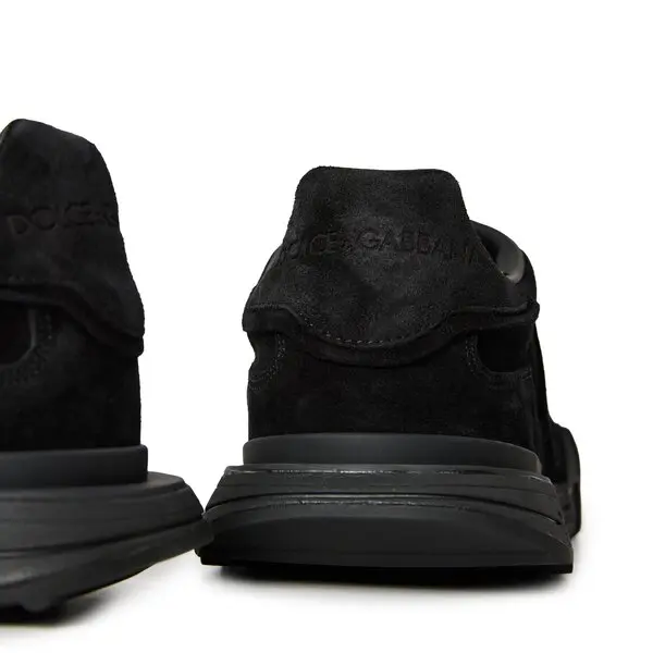 Dolce & Gabbana Allblack Suede Lowtop Shoes