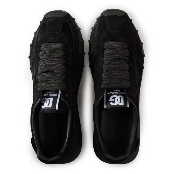 Dolce & Gabbana Allblack Suede Lowtop Shoes