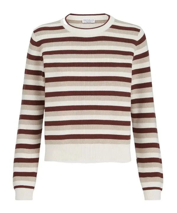 Brunello Cucinelli Striped Cotton Sweater