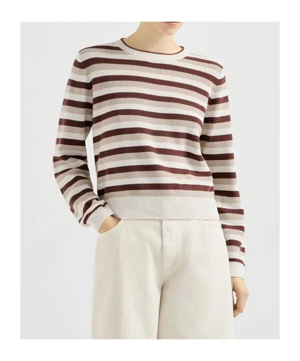 Brunello Cucinelli Striped Cotton Sweater