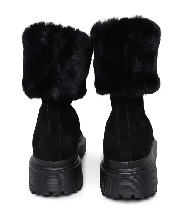 Hogan Faux-fur Detailed Boots