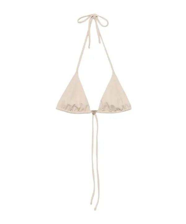 Prada Embellished Triangle Bikini Top