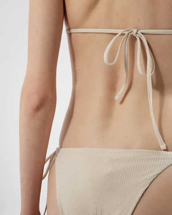 Prada Embellished Triangle Bikini Top