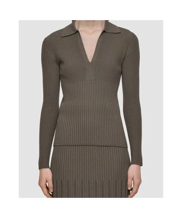 JOSEPH Long-sleeved Ribbed Knit Sweater
