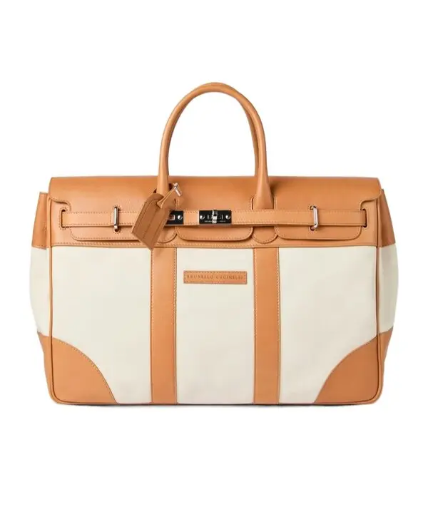 Brunello Cucinelli Leather-trimmed Canvas Holdall