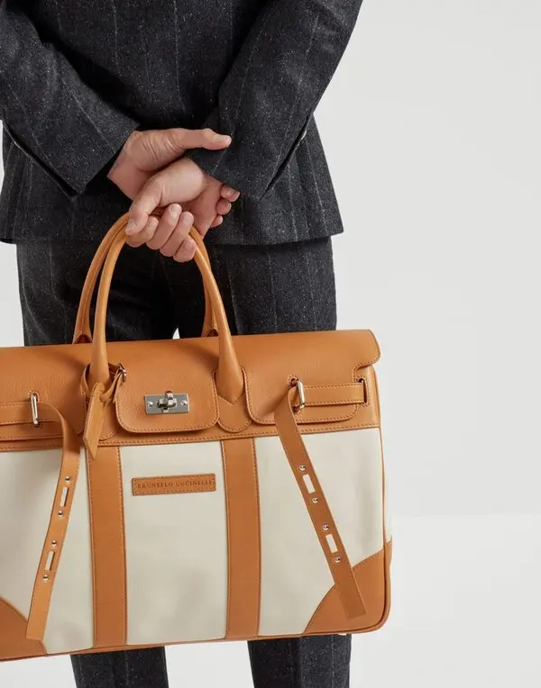 Brunello Cucinelli Leather-trimmed Canvas Holdall