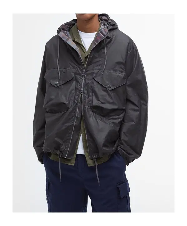 Barbour Utility Sapper Waxed Jacket With Drawstring Hood