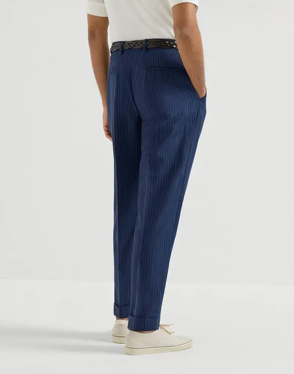 Brunello Cucinelli Pinstripe Trousers - Blue
