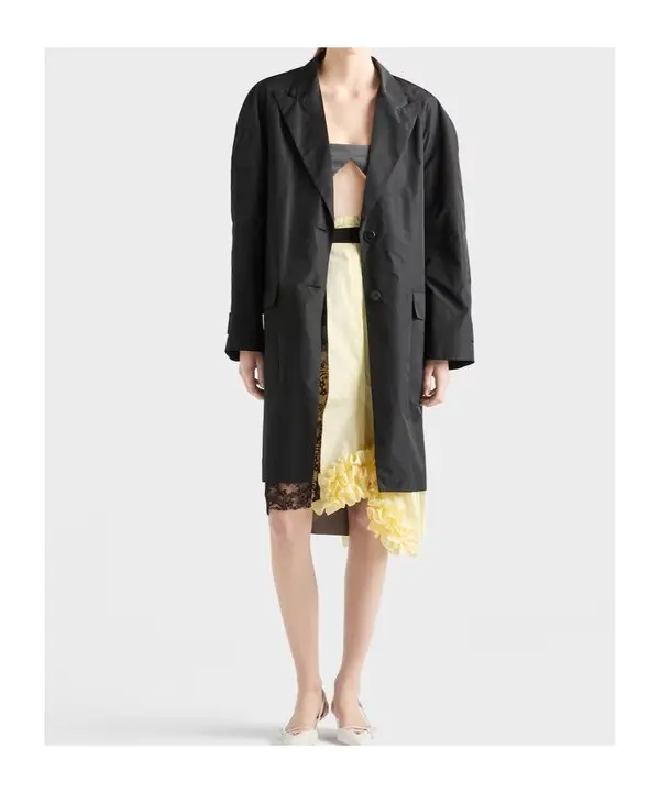Prada Single-breasted Technical Taffeta Coat