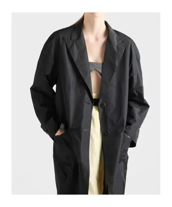 Prada Single-breasted Technical Taffeta Coat