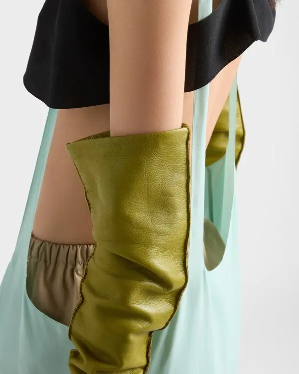 Prada Crepe Skirt With Suspender Straps - Green