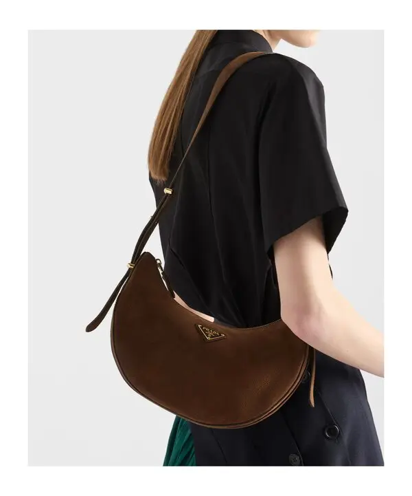 Prada Arqué Small Nubuck Leather Bag