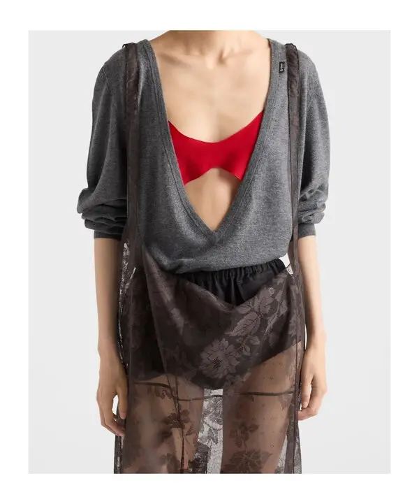 Prada Crepe De Chine Sleeveless Top