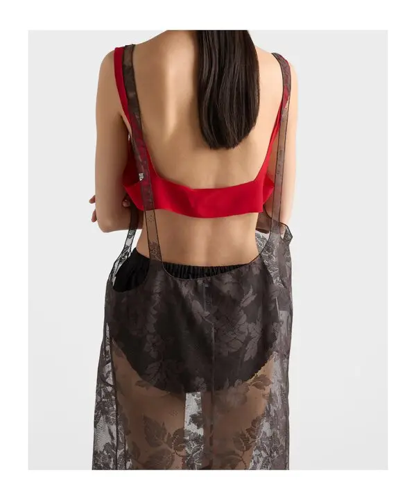 Prada Crepe De Chine Sleeveless Top