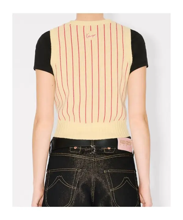 Kenzo Wool Cotton Trompe L'oeil Vest - Nude