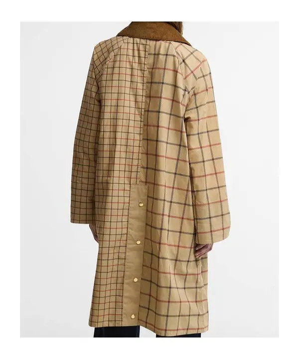 Barbour Long-sleeved Plaid Casual Jacket With Corduroy Collar