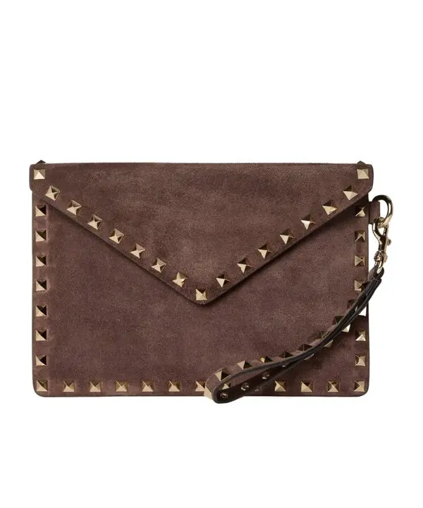 Valentino Garavani Brown Suede Envelope Bag