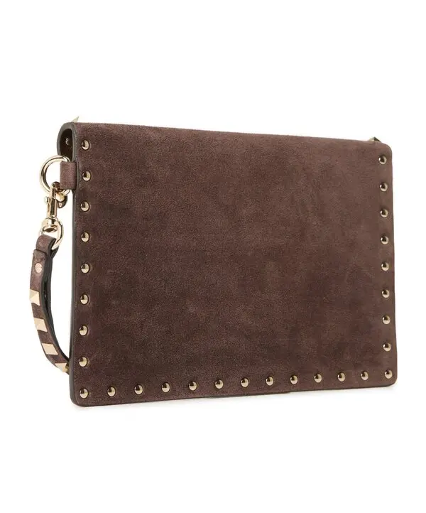 Valentino Garavani Brown Suede Envelope Bag