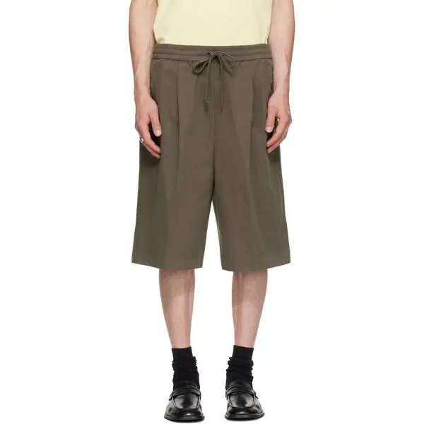Fear Of God Drawstring Pleated Shorts - Moss