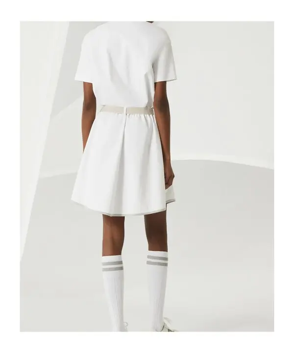 Brunello Cucinelli Cotton-blend Polo Dress With Logo Embellishment